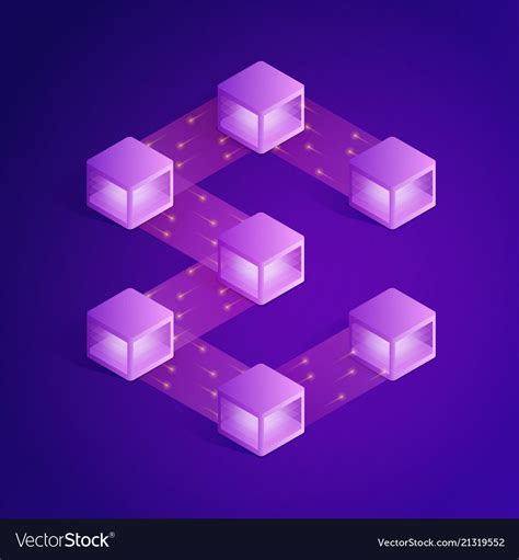 Blockchain Isometric Composition Royalty Free Vector Image