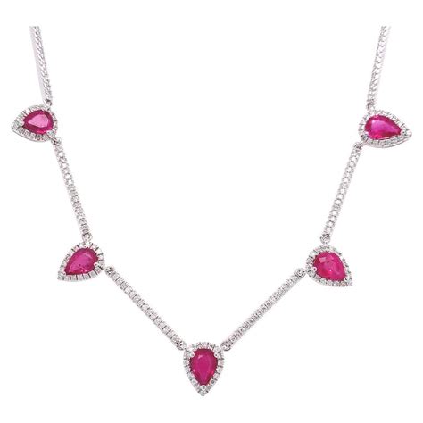 Diamond And Ruby Necklace For Sale At 1stdibs Fancy Ruby Necklace