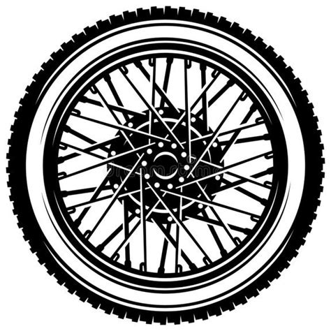 Detailed Vector Illustration Of A Motorcycle Wheel With Spokes And Tire