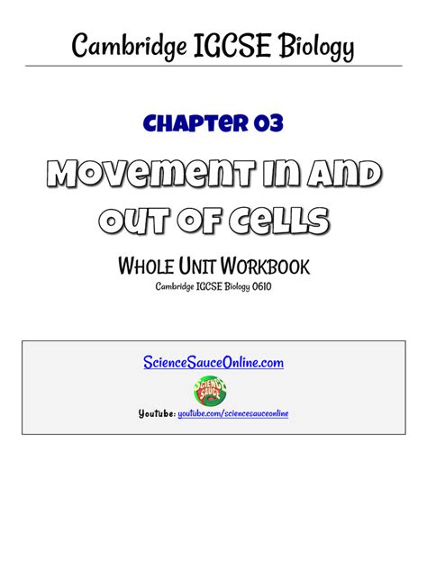 Cie Igcse Bio Chapter03 Pdf Osmosis Diffusion