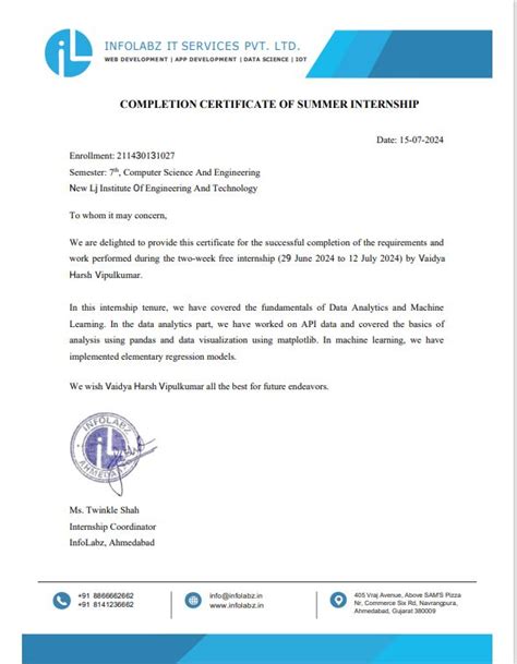 Harsh Vaidya On Linkedin Dataanalytics Datavisualization Internship