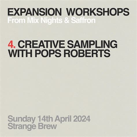 Creative Audio Sampling Expansion Workshop Strange Brew Bristol 14 April 2024 Allevents