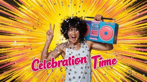Premium Photo A Poster For Celebration With A Radio That Says