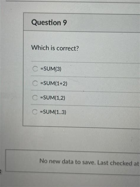 Solved Which Is Correct SUM 3 SUM 1 2 SUM 1 2 SUM 1 3 Chegg Com