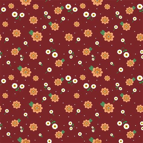 Tiny Flower Seamless Pattern In Brown Background 40365562 Vector Art At Vecteezy