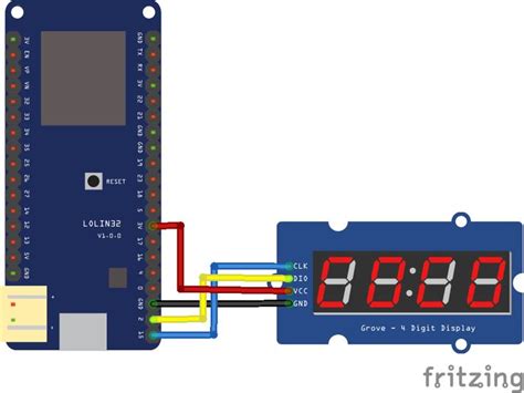 esp32 and tm1637 7 segment display example segmentation display microcontrollers