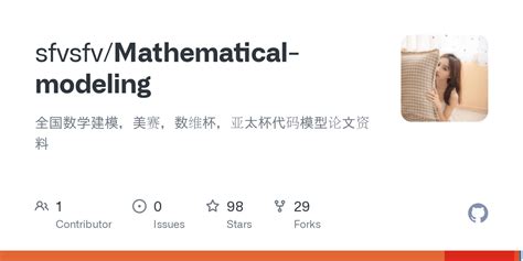 GitHub sfvsfv Mathematical modeling 全国数学建模美赛数维杯亚太杯代码模型论文资料