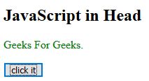 Where To Put Javascript In An Html Document Geeksforgeeks