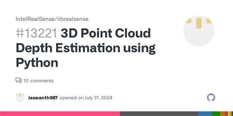 3d Point Cloud Depth Estimation Using Python · Issue 13221