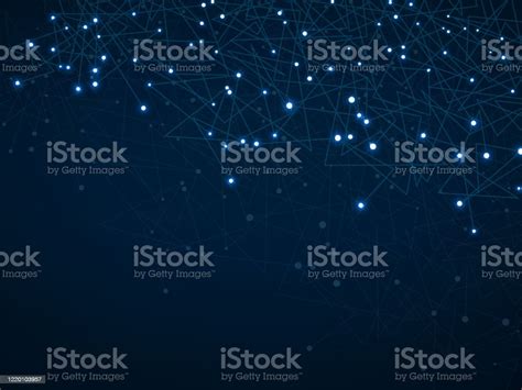 빛나는 점과 선을 연결하는 추상기하학적 배경 현대 기술 개념 다각형 구조 미래지향적인 디자인 0명에 대한 스톡 벡터 아트 및