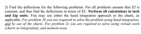 Solved Find The Deflections For The Following Problems Chegg