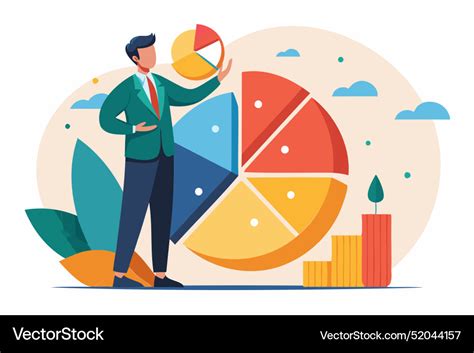 Businessman Adjusting Pie Chart Royalty Free Vector Image