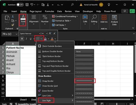 Excel Format Borders