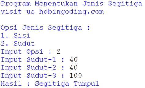 Program Menentukan Jenis Segitiga Menggunakan Python Hobi Ngoding