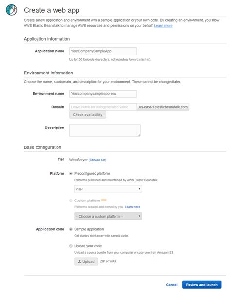 Construcción De Una Url De Lanzamiento Inmediato Aws Elastic Beanstalk