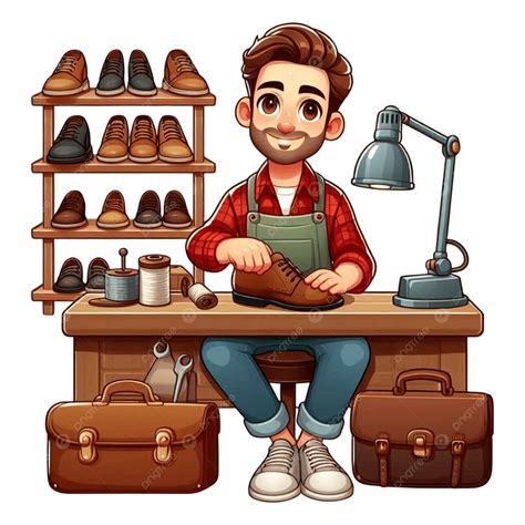 Shoemaker Clipart Shoemaker Cobbler Shoe Repair Work Flat Vector