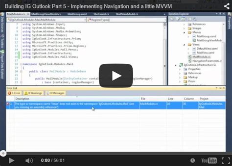 building ig outlook part 5 implementing navigation and mvvm brian lagunas