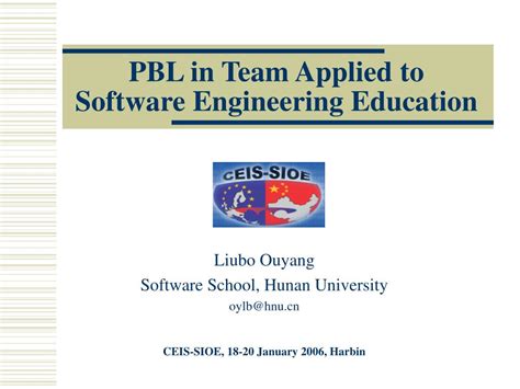 Ppt Pbl In Team Applied To Software Engineering Education Powerpoint