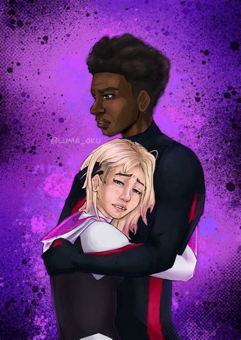 Spider Verse Miles X Gwen Fanart Miles Morales Gwen Stacy Fotos Con