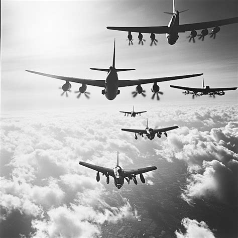 A Military Aviation Training Exercise With Multiple Aircraft In Coordinated Maneuvers Premium