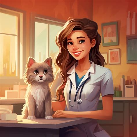 Premium Photo Young Veterinarian Woman In Vet Clinic