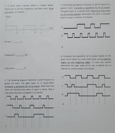 Solved 1 A Clock Signal Square Wave Is Shown Below