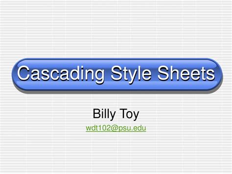Ppt Cascading Style Sheets Powerpoint Presentation Free Download