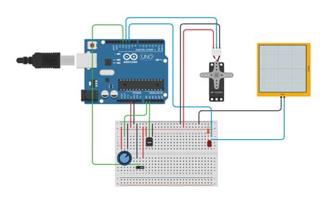 Circuit Design Servo Arduino Tinkercad