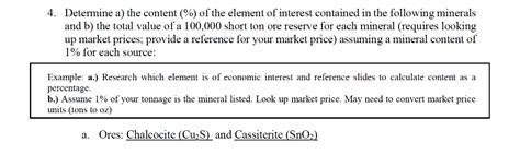 Solved Determine A The Content Of The Element Chegg Com