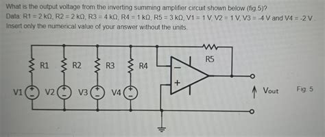 Solved What Is The Output Voltage From The Inverting Summing Chegg Com