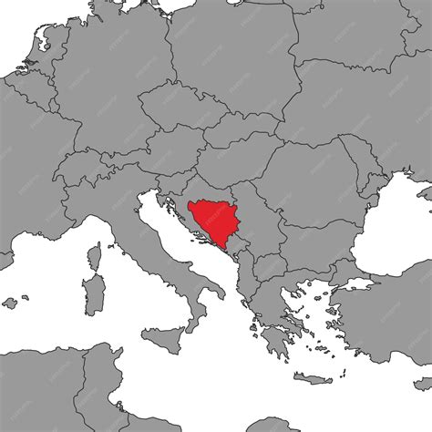 Bosnia And Herzegovina On World Map Vector Illustration Premium Vector