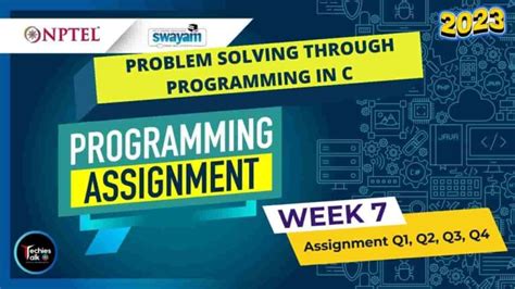 Problem Solving Through Programming In C Week7 Assignment July 2023