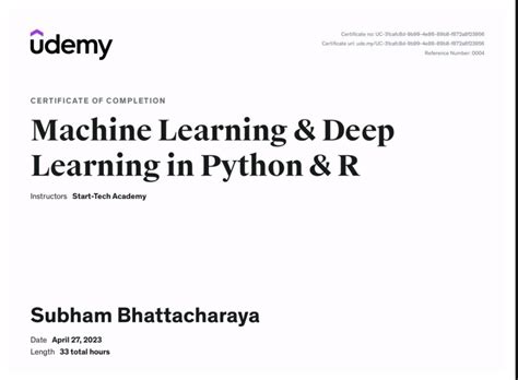 Subham Bhattacharya On Linkedin Completed My Machine Learning And Deep