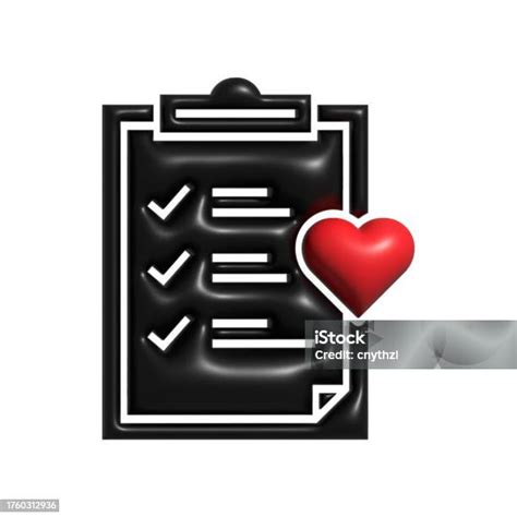 3d 사실적인 위시리스트 아이콘입니다 흰색에 고립된 3d 아이콘입니다 0명에 대한 스톡 사진 및 기타 이미지 0명 3차원 형태 개념 Istock