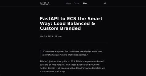 Fastapi To Ecs The Smart Way Load Balanced And Custom Branded