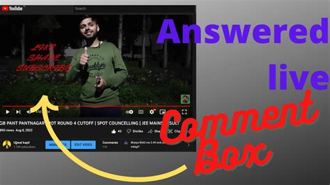 Live Comment Box Answers 01 Ujjwal Kapil Youtube