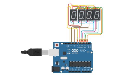 Circuit Design 7segment 4digit Tinkercad
