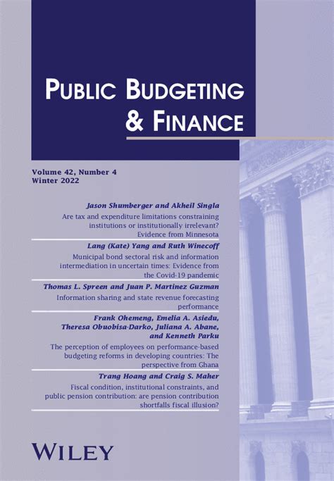 Issue Information 2022 Public Budgeting And Finance Wiley Online