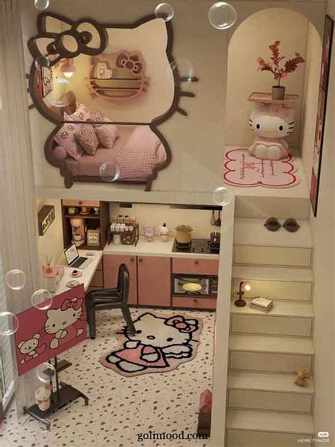 تم اتاق دخترانه کیتی 2025؛ برای دختر خانم های صورتی پسند کیوت چیدمان