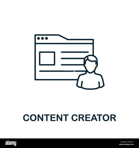 Content Creator Outline Icon Thin Line Concept Element From Content Icons Collection Creative