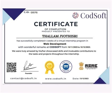 Jyothi Sri On Linkedin Codsoft Cip Virtualinternship