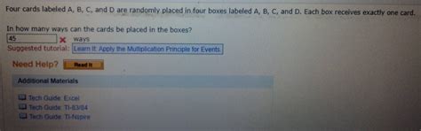 Solved Four Cards Labeled A B C And D Are Randomly Placed In Four