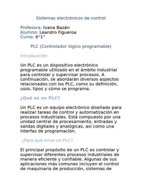 ´plc Pdf Controlador Lógico Programable Lenguaje De Programación