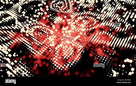 3d Abstract Surface Of Many Particles In Wavy Motion Design Rippling Texture With Tiny Cubic