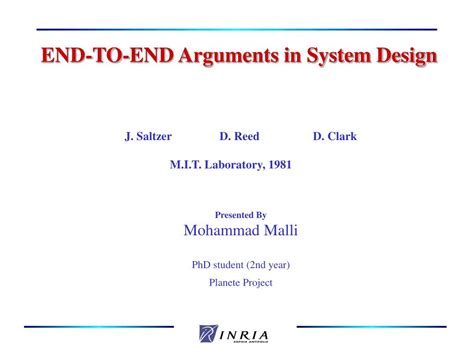 Ppt End To End Arguments In System Design Powerpoint Presentation