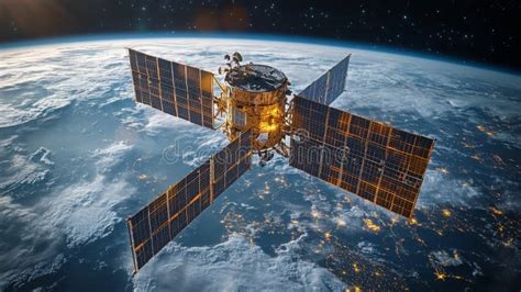 Satellite In Low Earth Orbit Capturing Telemetry And Gps Signals For Global Positioning And