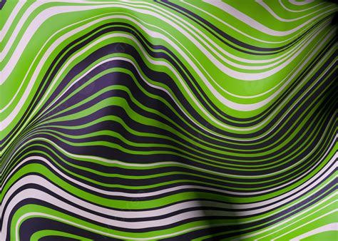 Black Green 3d Three Dimensional Abstract Wavy Lines Background 3d
