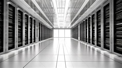 Modern Database Server Room Depicted In 3d Render Image Powerpoint Background For Free Download