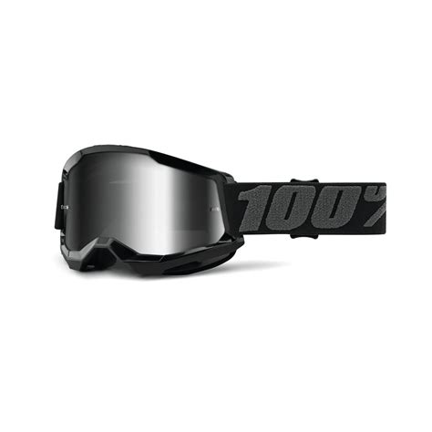 100 Strata 2 Goggles Black With Mirror Silver Lens Nz