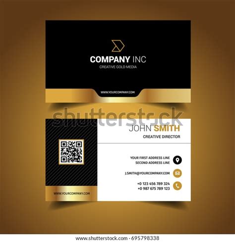 골든 크리에이티브 명함 스톡 벡터로열티 프리 695798338